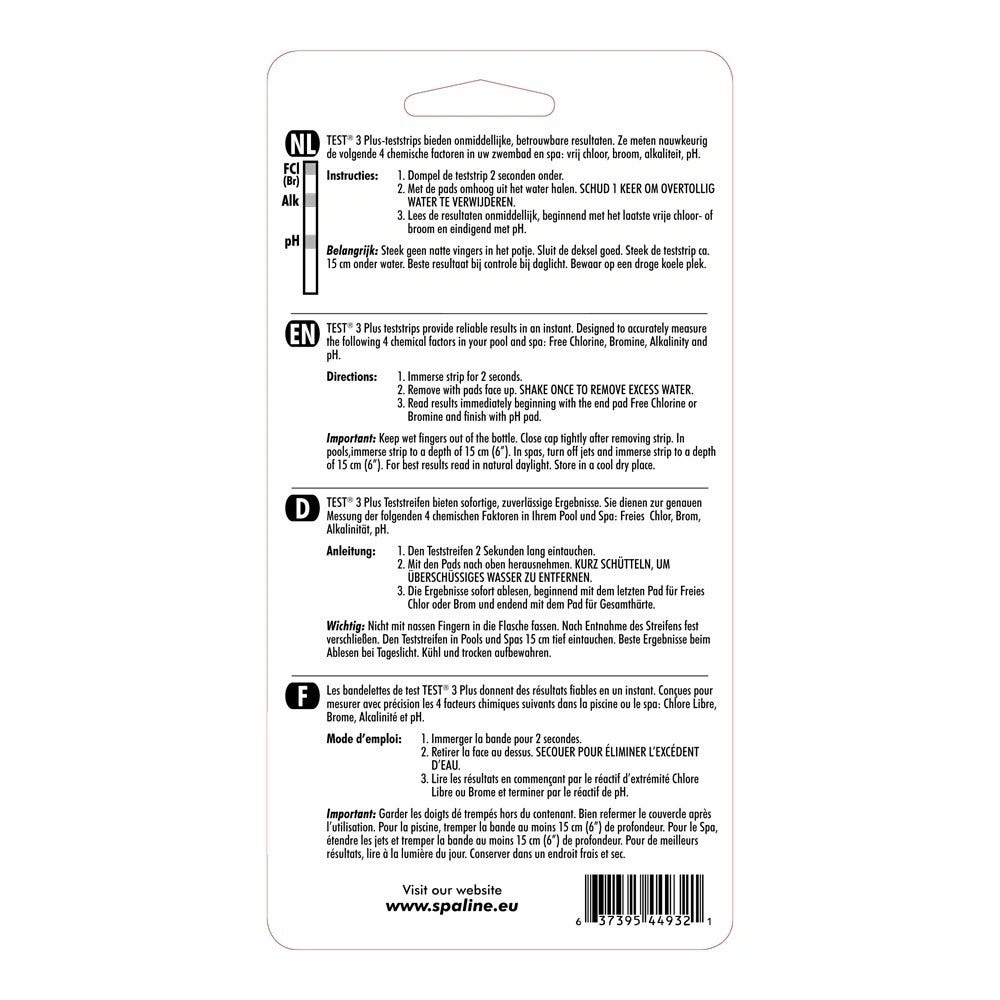 SpaLine Test Strips 3+ (50st.) | Waterfilterwinkel